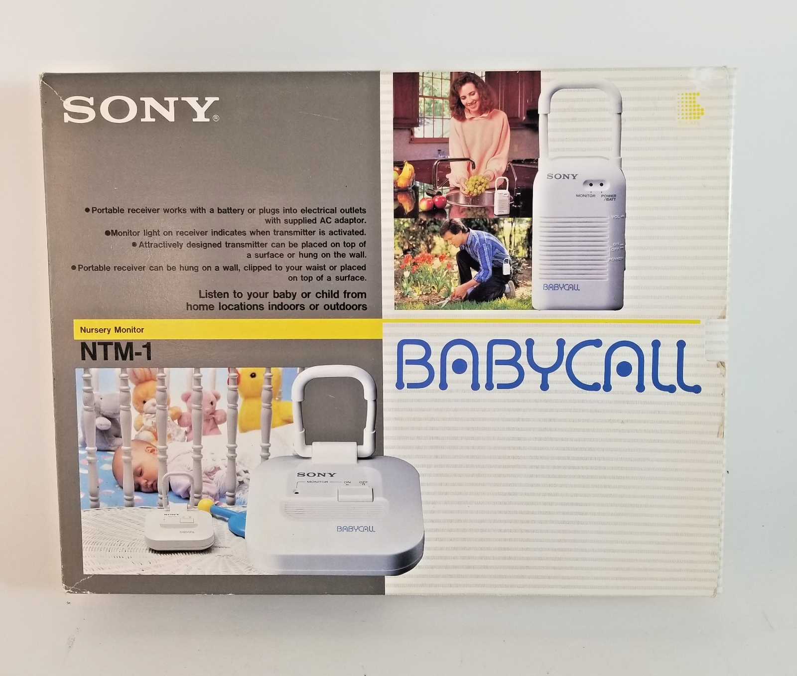 Vintage Sony BABYCALL Nursery Monitor NIB NTM-1 Indoor Outdoor Portable ...