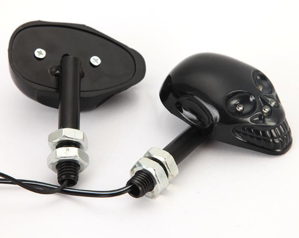 X4pcs Indicator Skull Black & Diodes (Custom Motorcycle Quad Harley VN ...