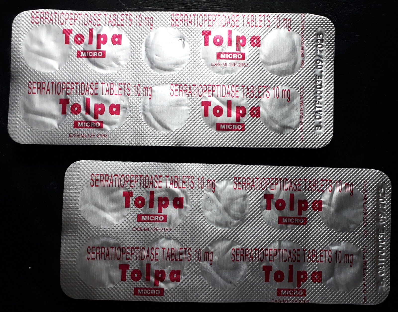 Tolpa 10mg Tablets~Serratiopeptidase Enzyme, Inflammation,arthritis ...