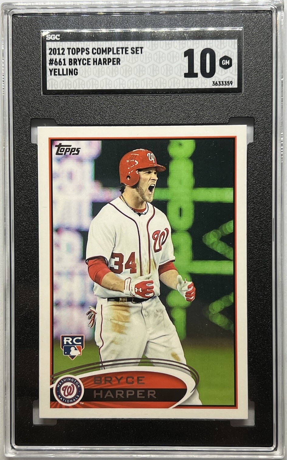 2012 Topps Bryce Harper Yelling Image Variation Rookie Card RC #661 SGC ...