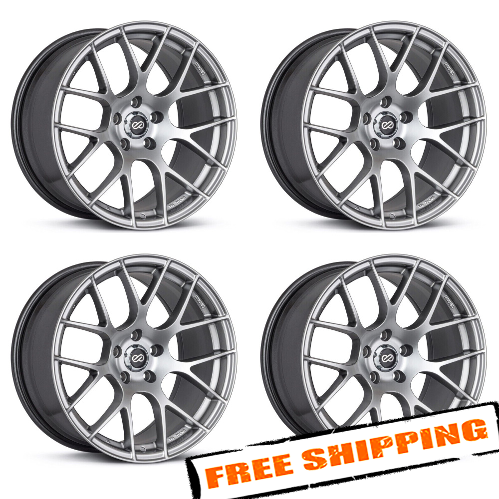 Enkei 467-880-6545HS Set of 4 18x8 5x114.3 72.6mm Raijin Hyper Silver ...