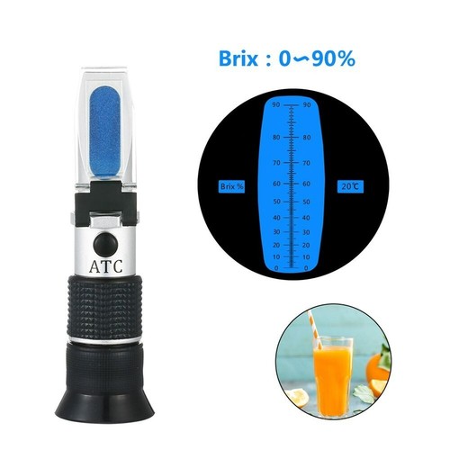 Brix Refractometer Handheld Sugar Concentration Meter Fruit Juice Honey ...