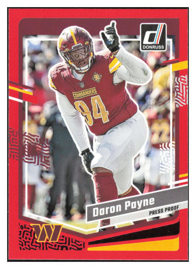 DARON PAYNE 2023 Donruss Press Proof Red #295 NFL Commanders ID:86717 ...