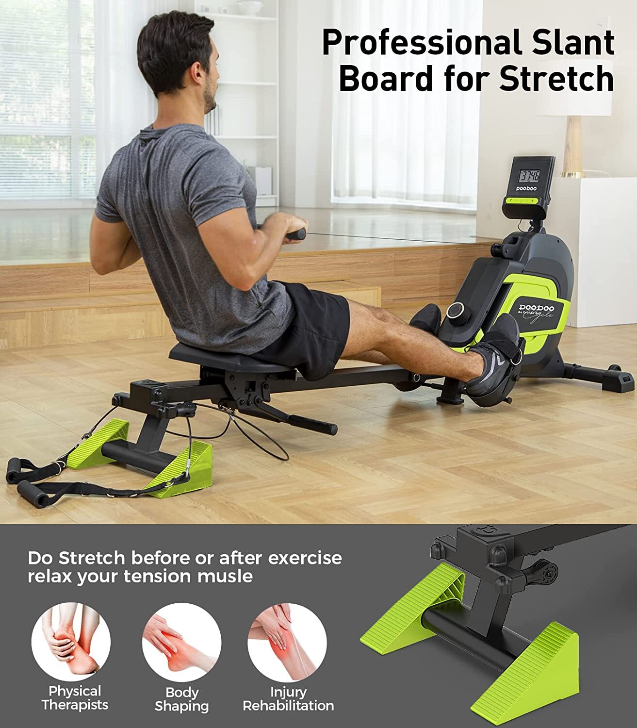 Quiet Magnetic Rowing Machine Rower 16 Levels Cardio Home Gym Exercise ...