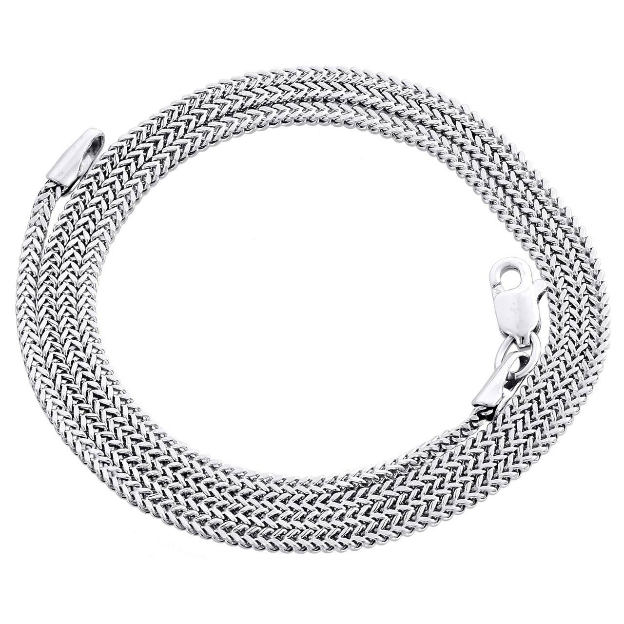 Real 10K White Gold 3D Hollow Franco Box Link Chain 1.50mm Necklace 18 ...