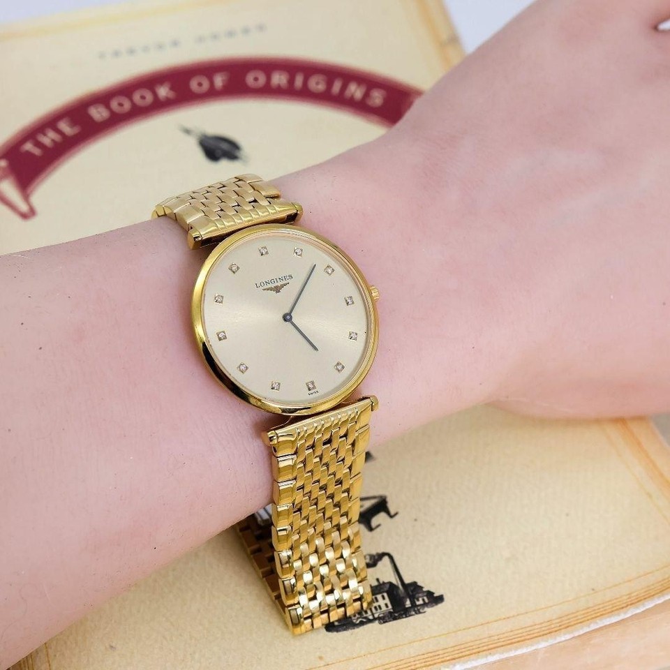 Longines La Grande Classique Quartz Watch 12P Diamond Gold Tone 33mm | eBay
