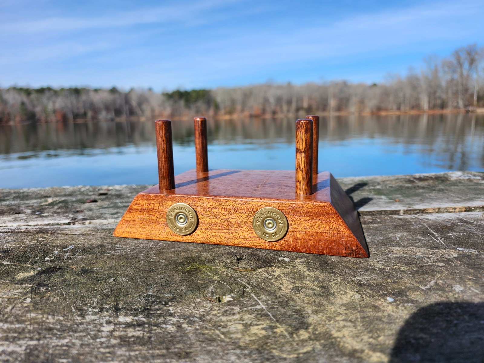Decorative Large Duck Decoy Display Stand Andiroba 1 3/4 Peg Brass ...
