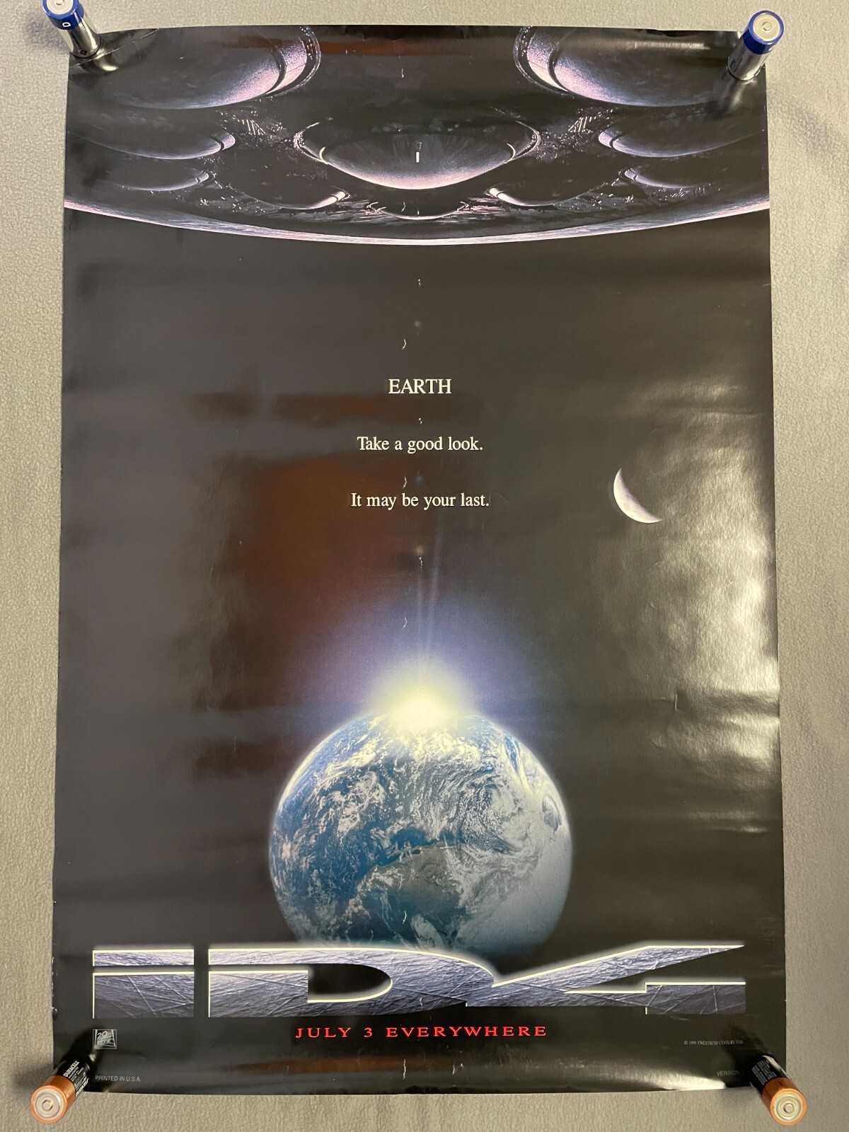ID4 Independence Day 1996 ORIGINAL S/S Poster 1Sh Promo 40x27" VF++ ...