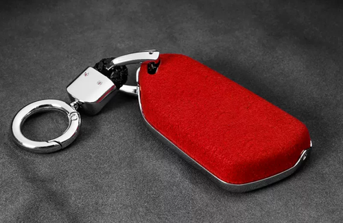 For VW Golf R GTI MK8 2022-2025 Red Suede Car Wireless Key Fob Case ...