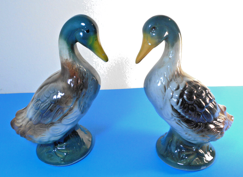 Vintage Ceramic Mallard Ducks Set Of 2 Decorative Figurines 6 Inch Tall ...