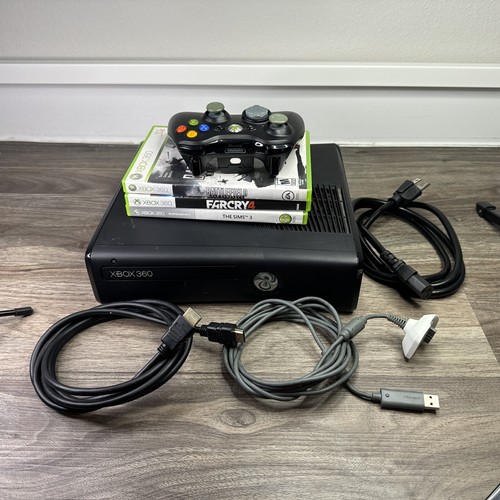 Microsoft Xbox 360 S Slim 4Gb 1439 Console Bundle Black Controller Hdmi ...