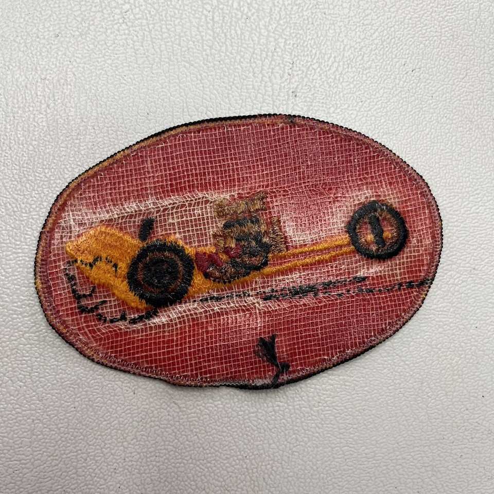 Vtg DRAGSTER DRAG RACING YELLOW RACE CAR Patch (Car Racing Motorsports ...
