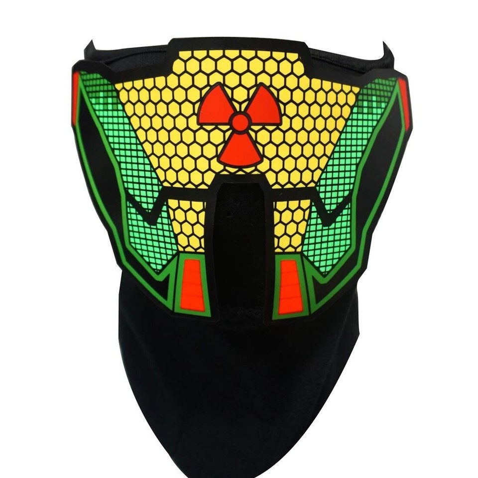 Rave Glow Halloween Mask LED Mask Light Up Mask Sound Reactive Mask ...