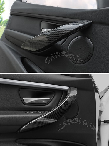 4-Dr Carbon Fiber Interior Door Handle Cover Trim For BMW F30 F32 F80 ...