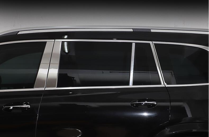 10x For Benz GLS 2020-2024 Chrome Steel Window Center BC-Pillar Panel ...