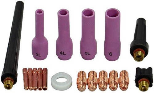 TIG Collet Body Alumina Nozzle Back Cap Fit SR WP 9 20 25 TIG Welding ...