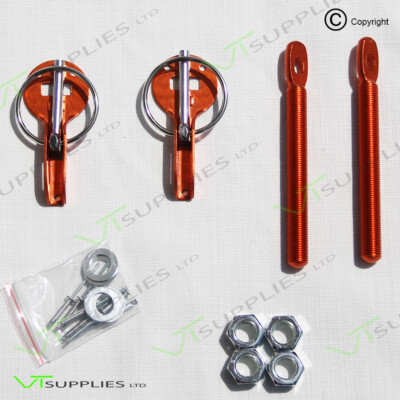 Universal Orange Car Bonnet Pin Locking Kit For Race Track Car Hood ...