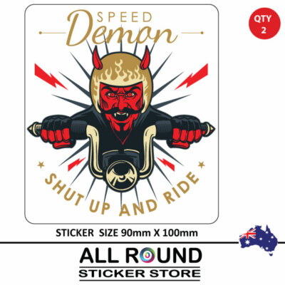 2 x Speed demon bumper sticker decal car , laptop, bike, skateboard | eBay