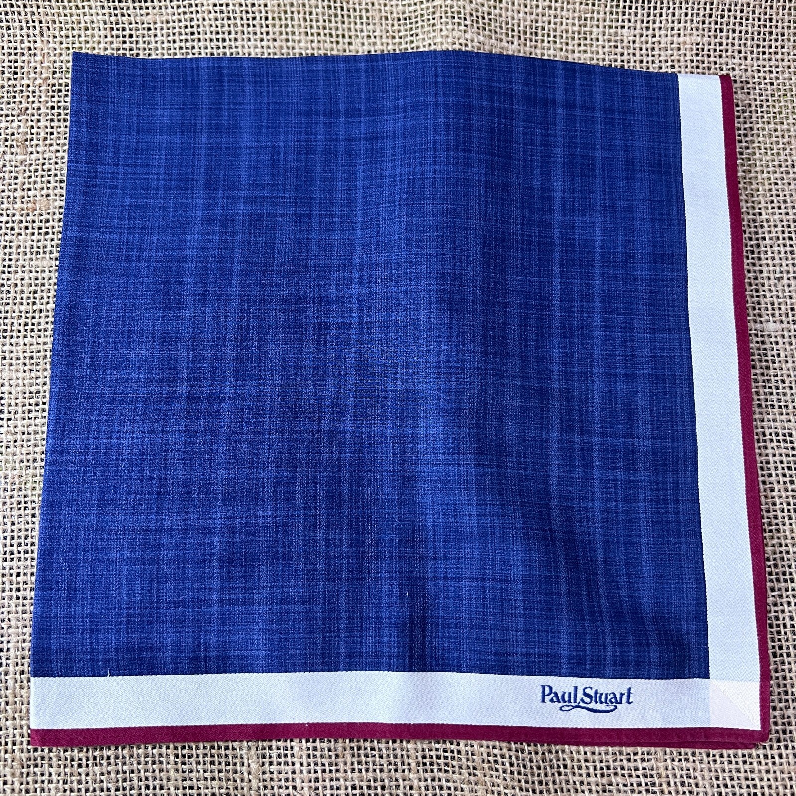 BLUE PLAIN WOVEN PATTERNED HANDKERCHIEF ART CLASSIC COTTON MEN POCKET ...