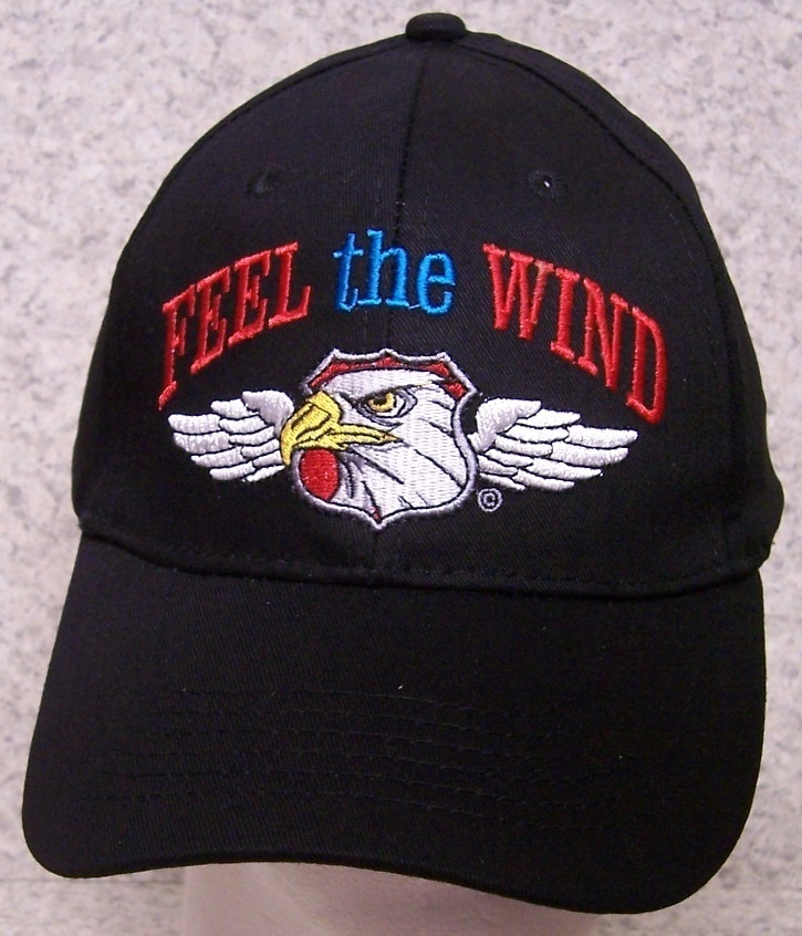 Embroidered Baseball Cap Motorcycle Feel the Wind NEW 1 hat size fits ...