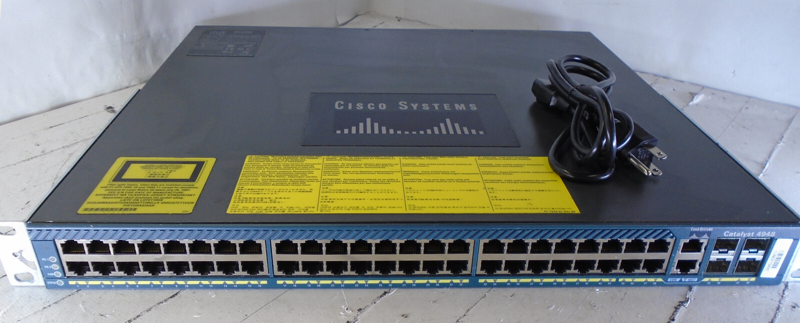 Cisco WS-C4948-S V06 48 Port Gigabit Ethernet Switch w/ Dual PSU No Fan ...