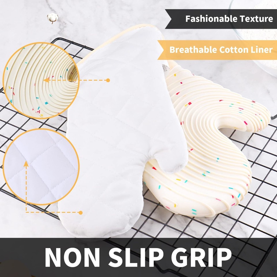 Silicone Mitts Oven,Silicone Oven Mitts Pair,Oven Gloves, BPA-Free ...