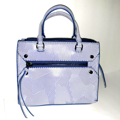 Botkier New York Leather Handbag Double Top Handles Studded Graphic ...