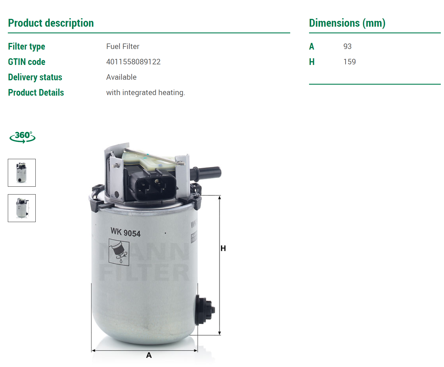 MANN Fuel Filter for Nissan Qashqai II J11 X-Trail T32 1.6 dCi R9M FWD ...