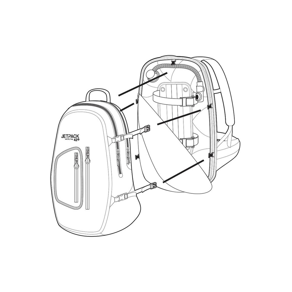 OCEANIC JETPACK COMPLETE SCUBA DIVING TRAVEL SYSTEM BC/BCD DRY BACKPACK ...