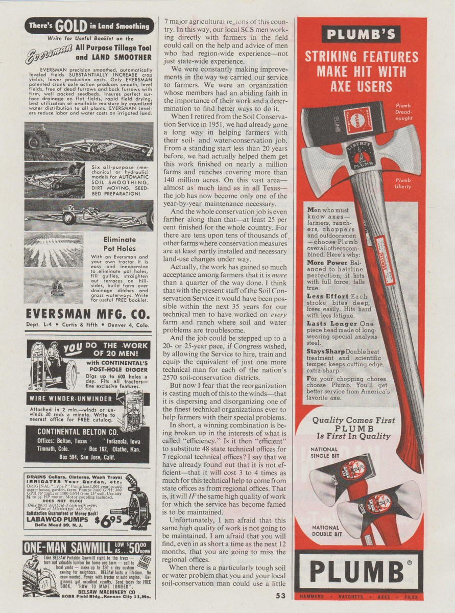 1954 Plumb Axe - Various Models National Liberty - Ax Tool 1954 Plumb Axe - Various Models National Liberty - Ax Tool