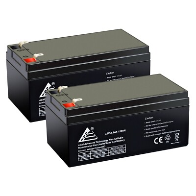 2 Pack: ExpertBattery 12V 3.3Ah Sealed Lead Acid Rechargeable Battery ...