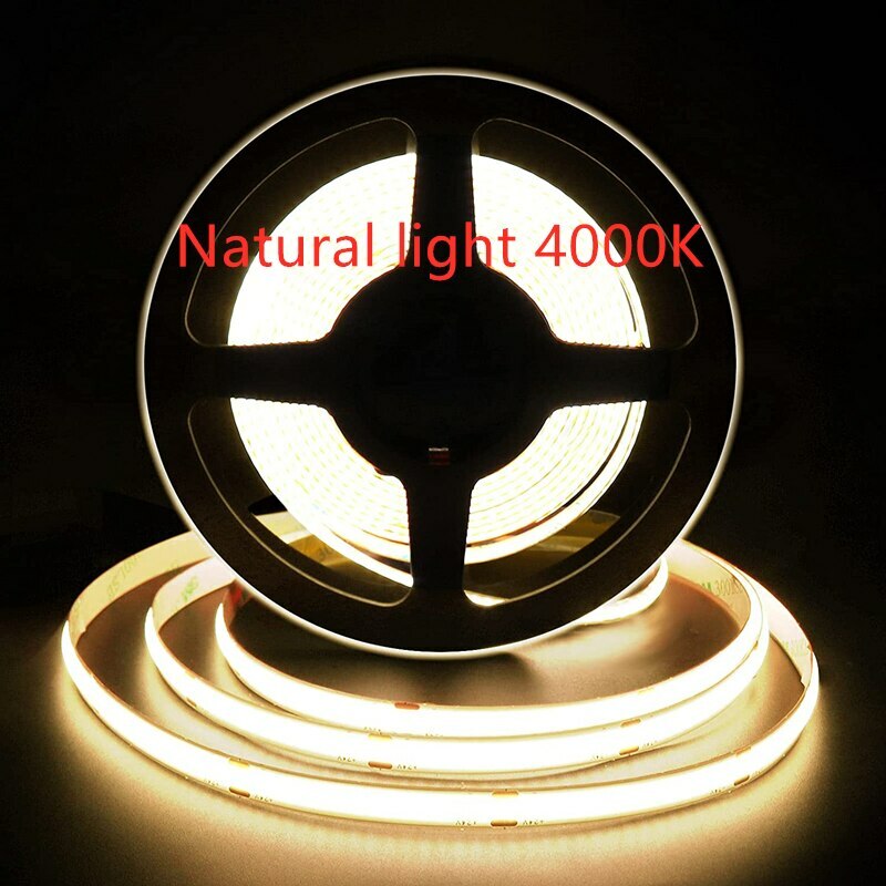 5m 12V 24V COB LED Strip 320 LED High Density Flexible COB LED Lights ...