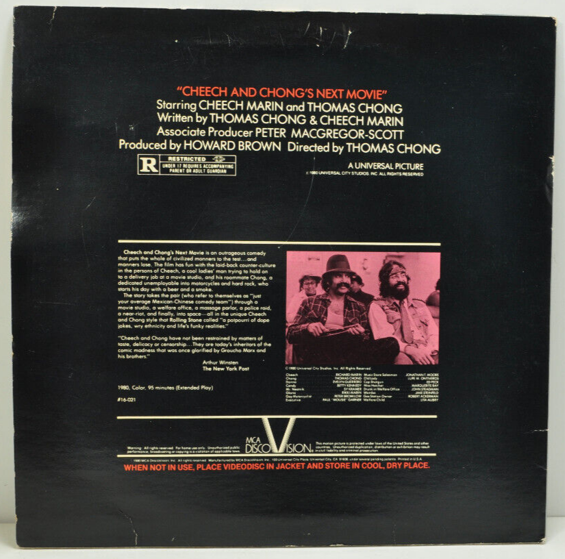 Cheech And Chong's NEXT MOVIE Disco Vision MCA 1980 Laserdisc | eBay