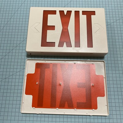 Red LED Emergency Exit Light Sign, AC 120V/277V LED Lamp ABS Fire ...