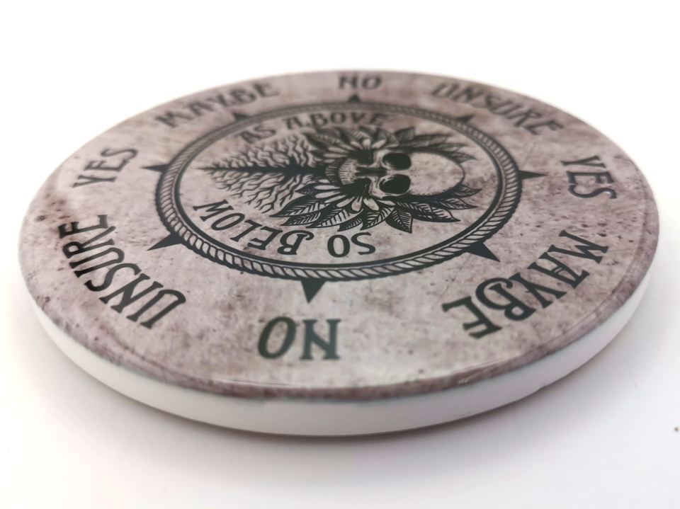Round Ceramic Pendulum Board with As Above, So Below Design, For Reiki ...