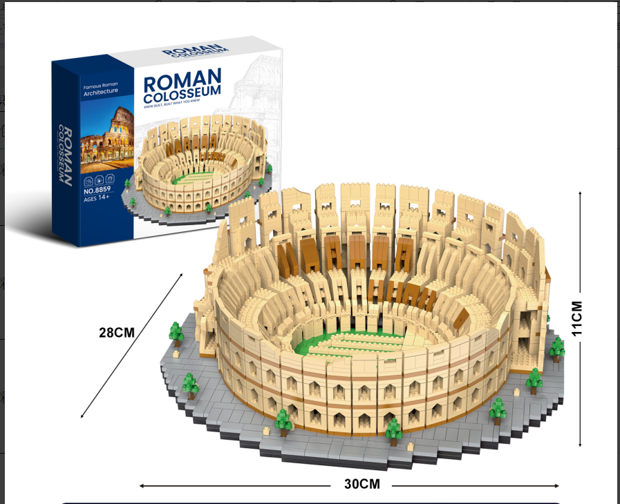 Roman Colosseum Building Blocks Toy Set - Mini Model for Kids, Creative ...