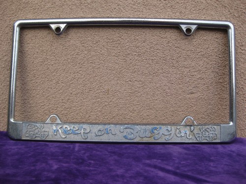 VINTAGE KEEP ON BUGGIN VOLKSWAGEN VW BEETLE BUG BUS THING LICENSE PLATE ...