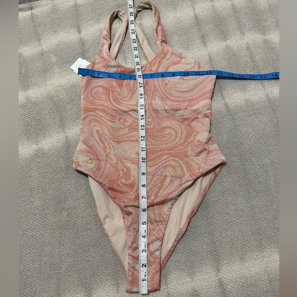 L*SPACE Phoebe 1 Piece Swim Bathing Suit Size 6 NWT $169 Pink Tan ...