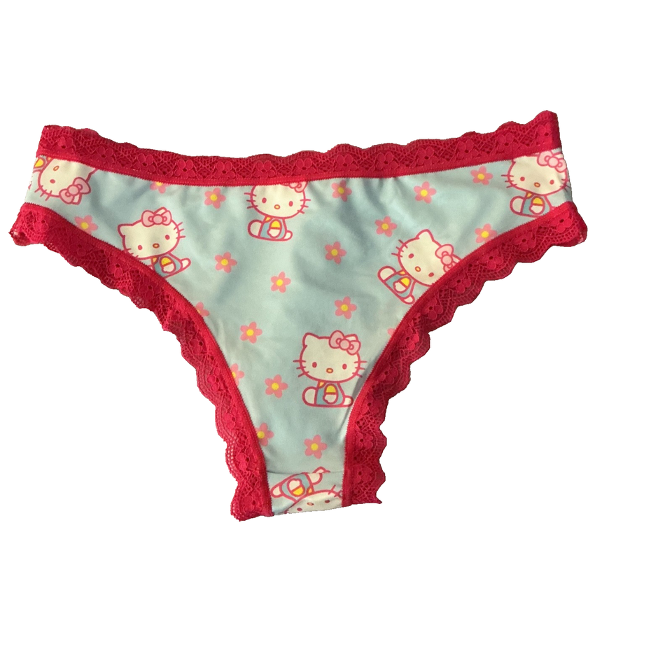Hello Kitty Blue with Pink Lace Trim and a Bow Brief Panty size Large ...