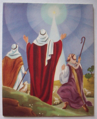 Shepherds pray vintage Christmas greeting card * CC24 | eBay