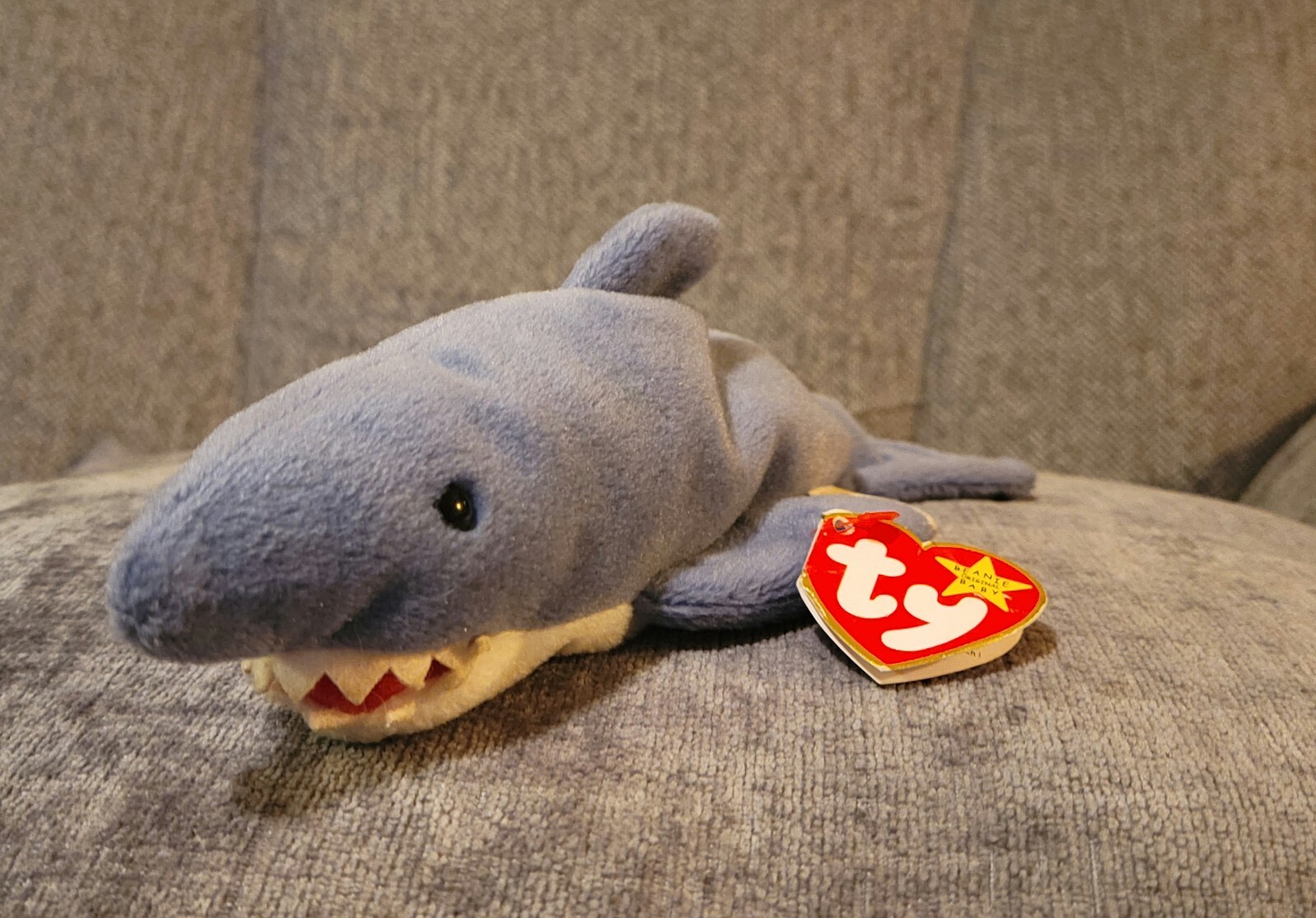 Beanie Baby 1996 Crunch The Shark- RARE First Edition- PVC Pellets, TAG ...