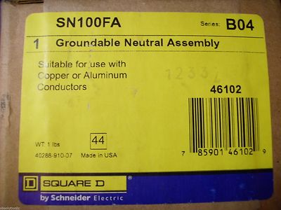 SQUARE D SN100FA GROUNDABLE NEUTRAL ASSEMBLY | eBay