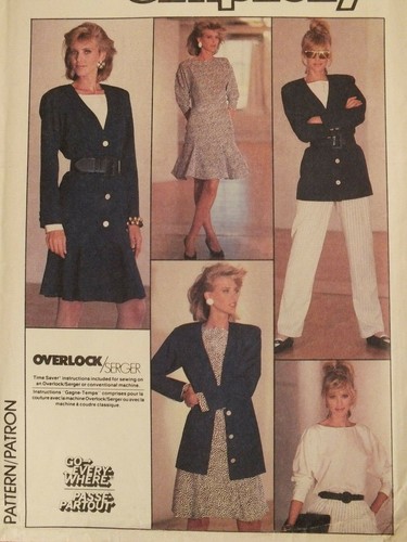 OOP SIMPLICITY 8422 Gored Skirt Pants Top & Unlined Jacket PATTERN 10 ...