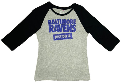 Nike NFL Team Apparel Baltimore Ravens Women Glitter 3/4 Raglan Sleeve ...