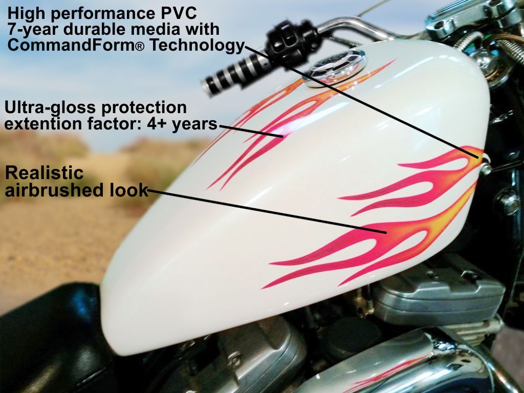 Skull / Rose - Tank Decal - for Harley Sportster Honda Shadow Chopper ...