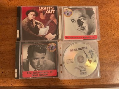 Lot of 4 Old Time Radio CDs, Lights Out Philip Marlowe, Sam Spade, Six ...