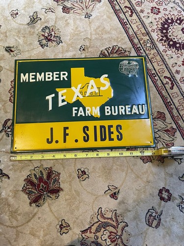 VINTAGE TEXAS FARM BUREAU SIGN MEW OLD STOCK | eBay
