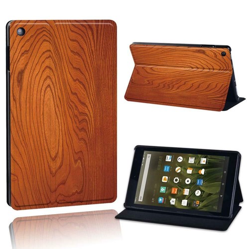Wood Patterns Leather Stand Cover Case For Amazon Kindle Fire 7"/ HD 8 ...