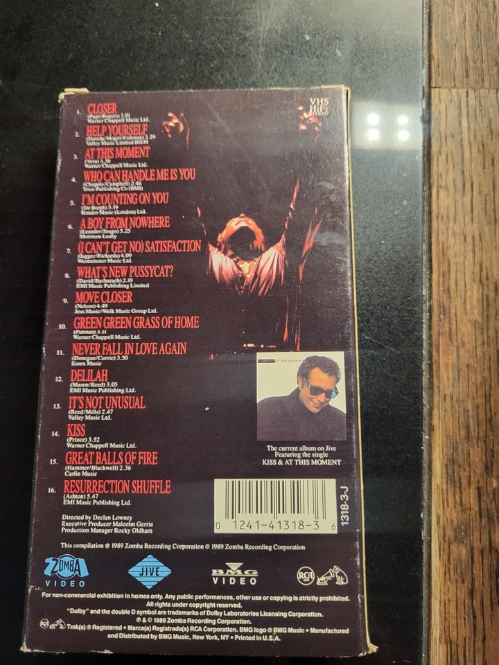 Live @ Moment by Tom Jones (VHS, Jul-1991, Jive (USA)) 12414131836 | eBay