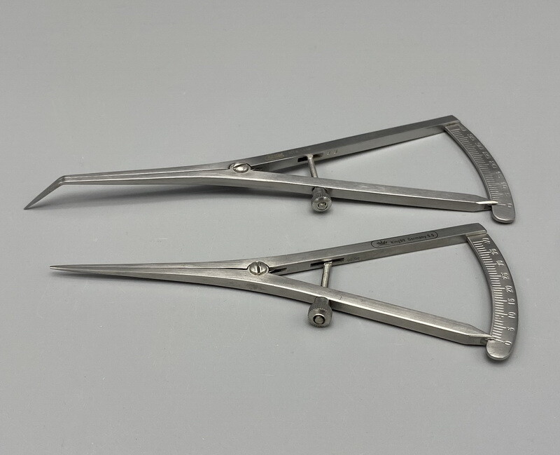 1pc Dental Implant 40mm Caliper Orthopedic Measuring Gauge Tool Curved ...